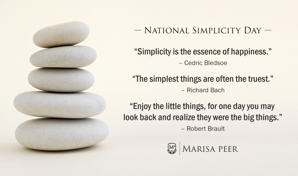 National Simplicity Day | Marisa Peer